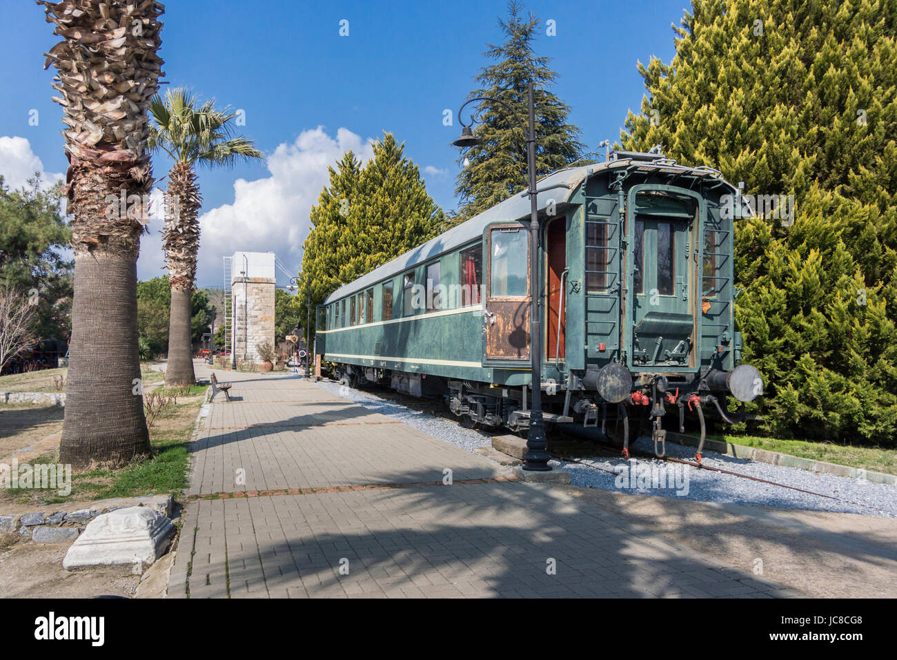 Old train wagon located in Museum Selcuk, Turkey. This wagon was ...
