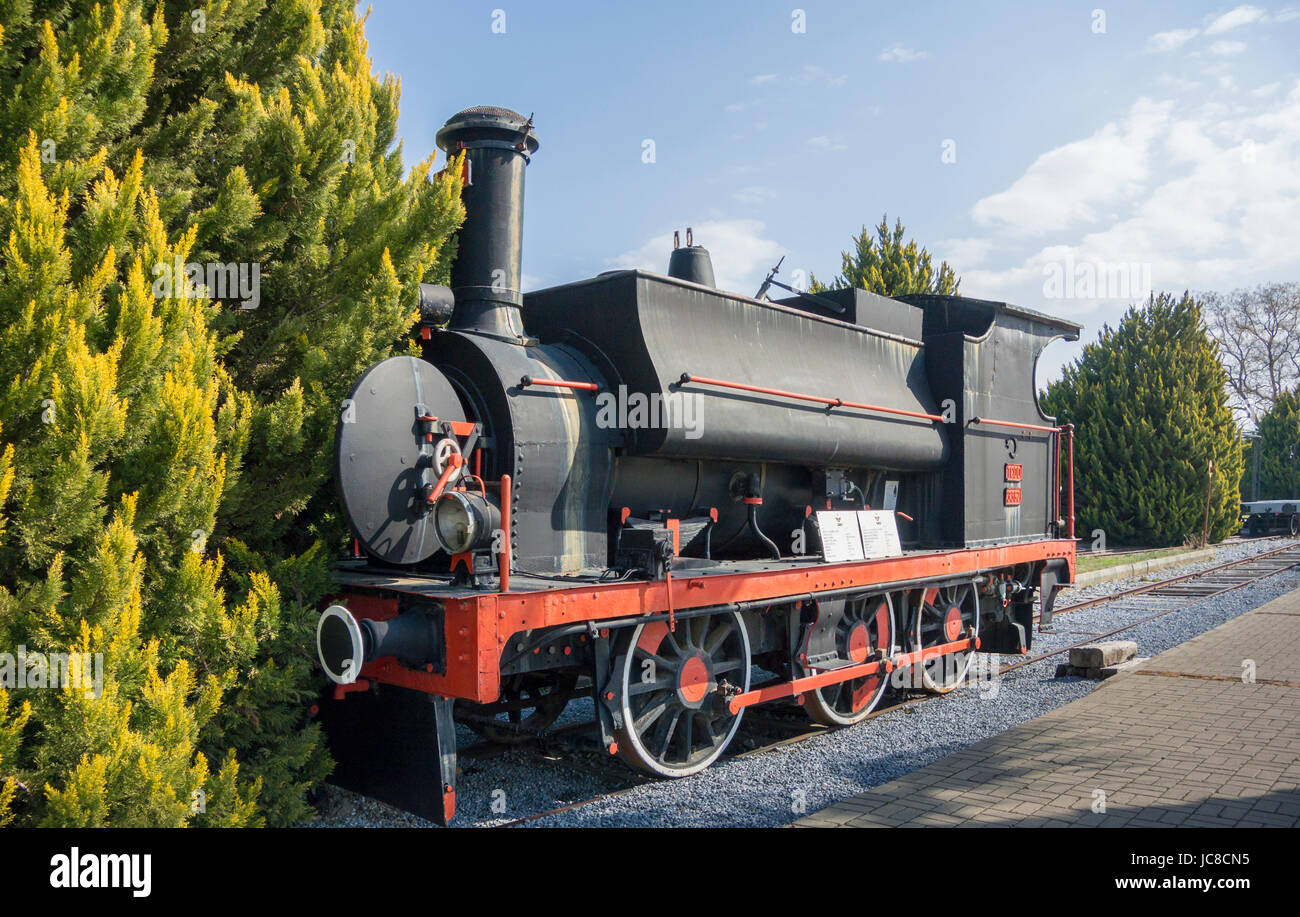 Old Steam Locomotive located in Museum Selcuk, Turkey. This wagon was ...
