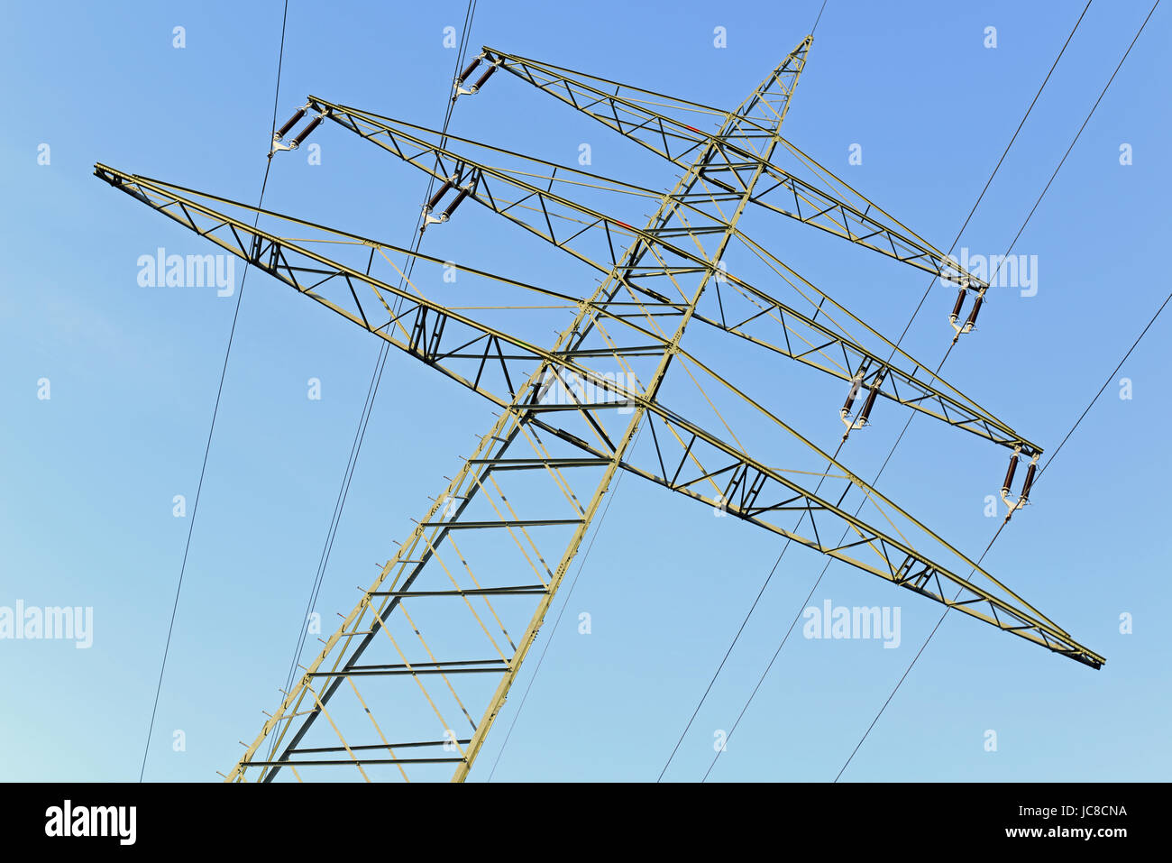Hochspannungsleitung, überlandleitung, stromleitung, strom, strommast ...