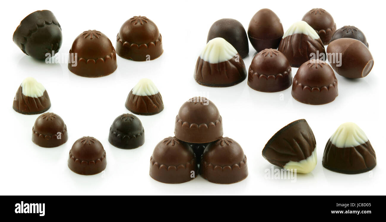 Collection of Chocolate Candy Isolated on White Background Stock Photo ...