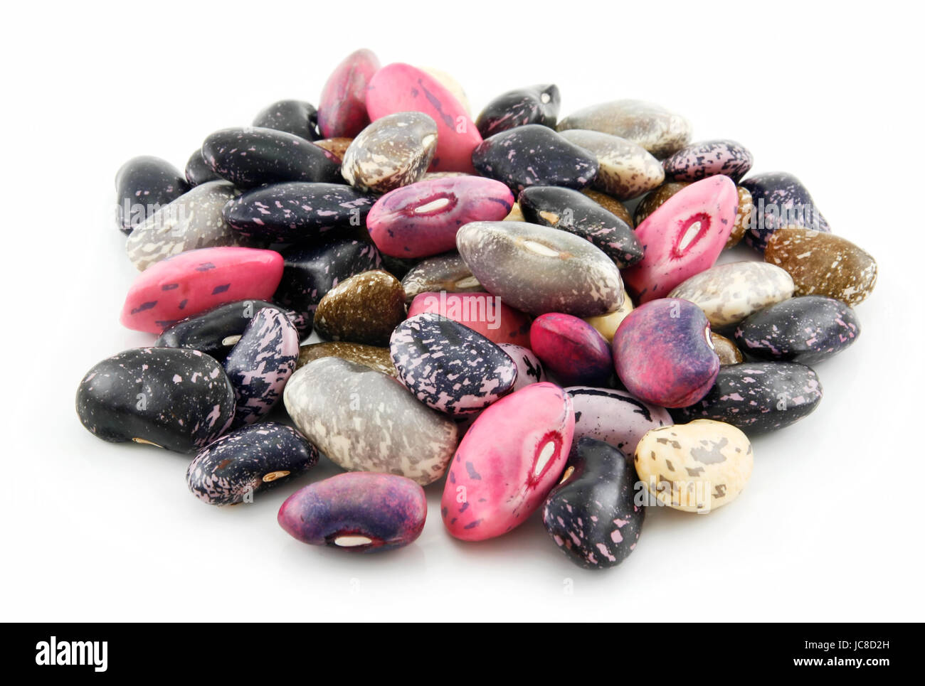 Heap of Ripe Haricot Beans with Seed Isolated on White Background Stock ...