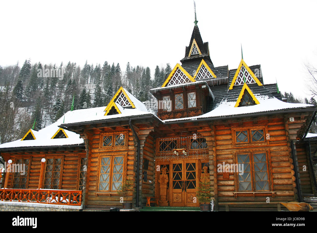 Traditional ethnic log house Stock Photo - Alamy