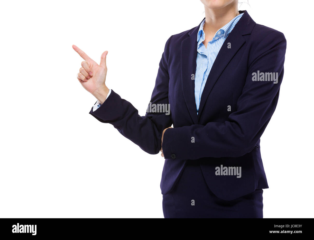 Businesswoman hand with tick sign Stock Photo - Alamy