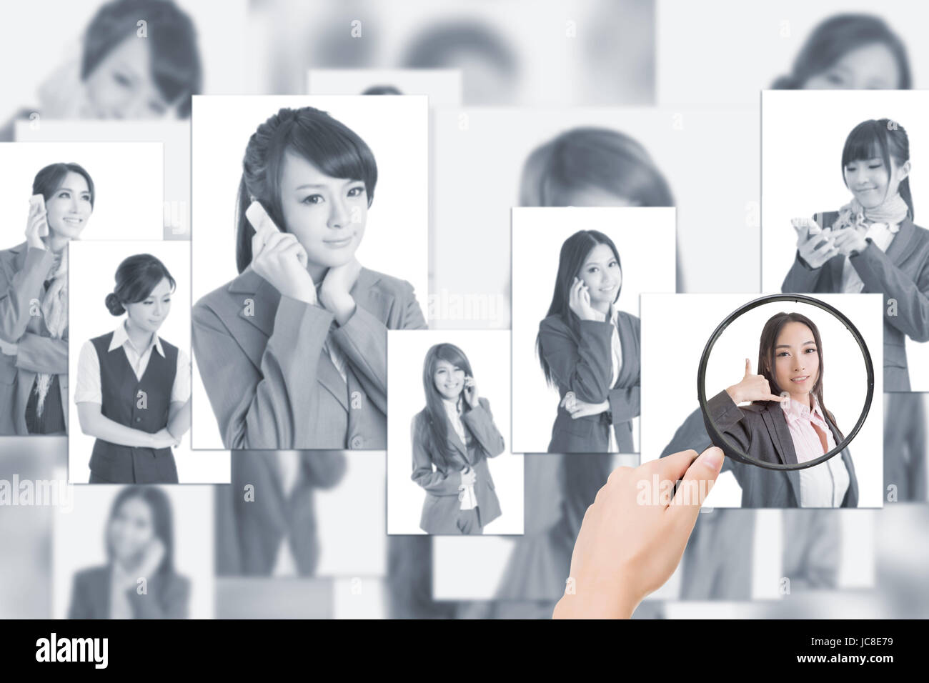 Concept of human resources, choose the right person from the people ...