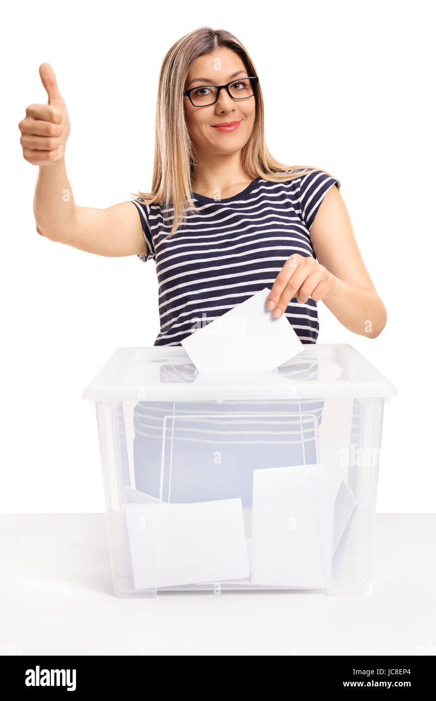 Young person voting hi-res stock photography and images - Alamy