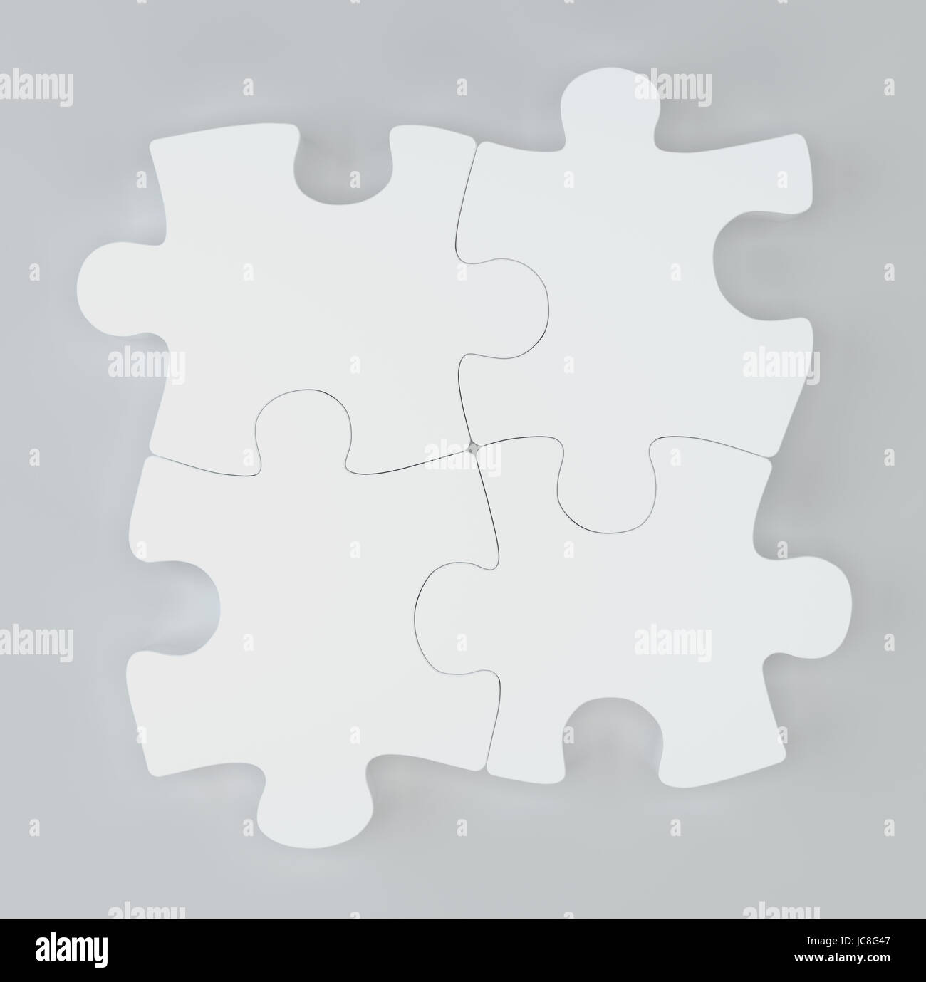 White puzzles with soft shadows. Top view. 3d rendering Stock Photo - Alamy