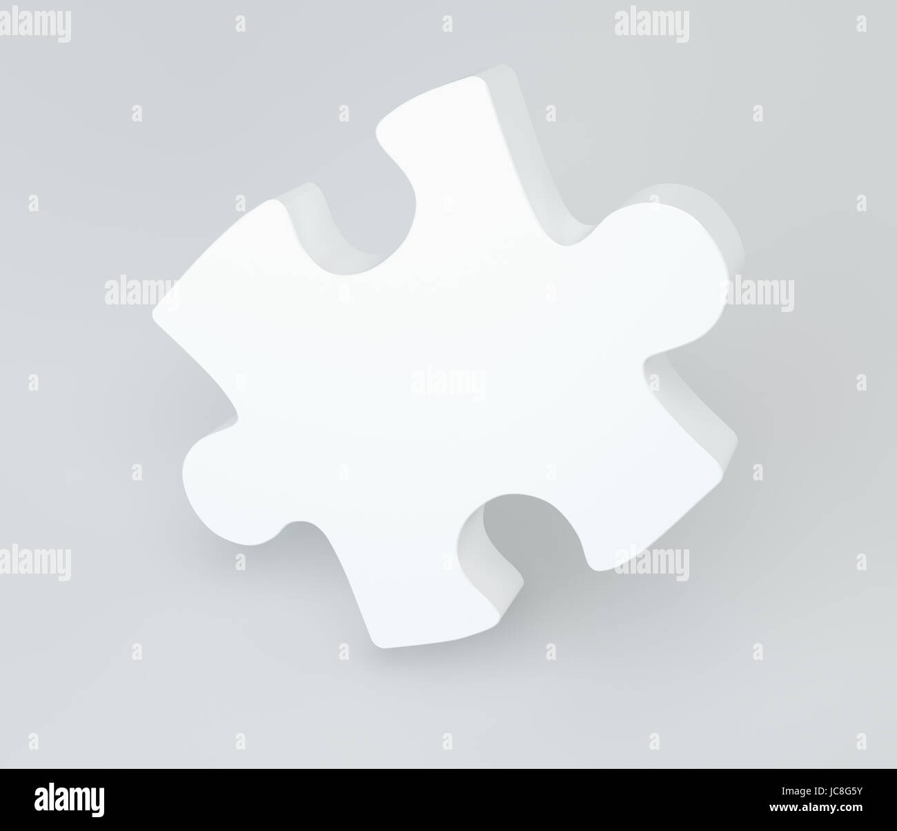 White puzzle with soft shadows. 3d rendering Stock Photo - Alamy