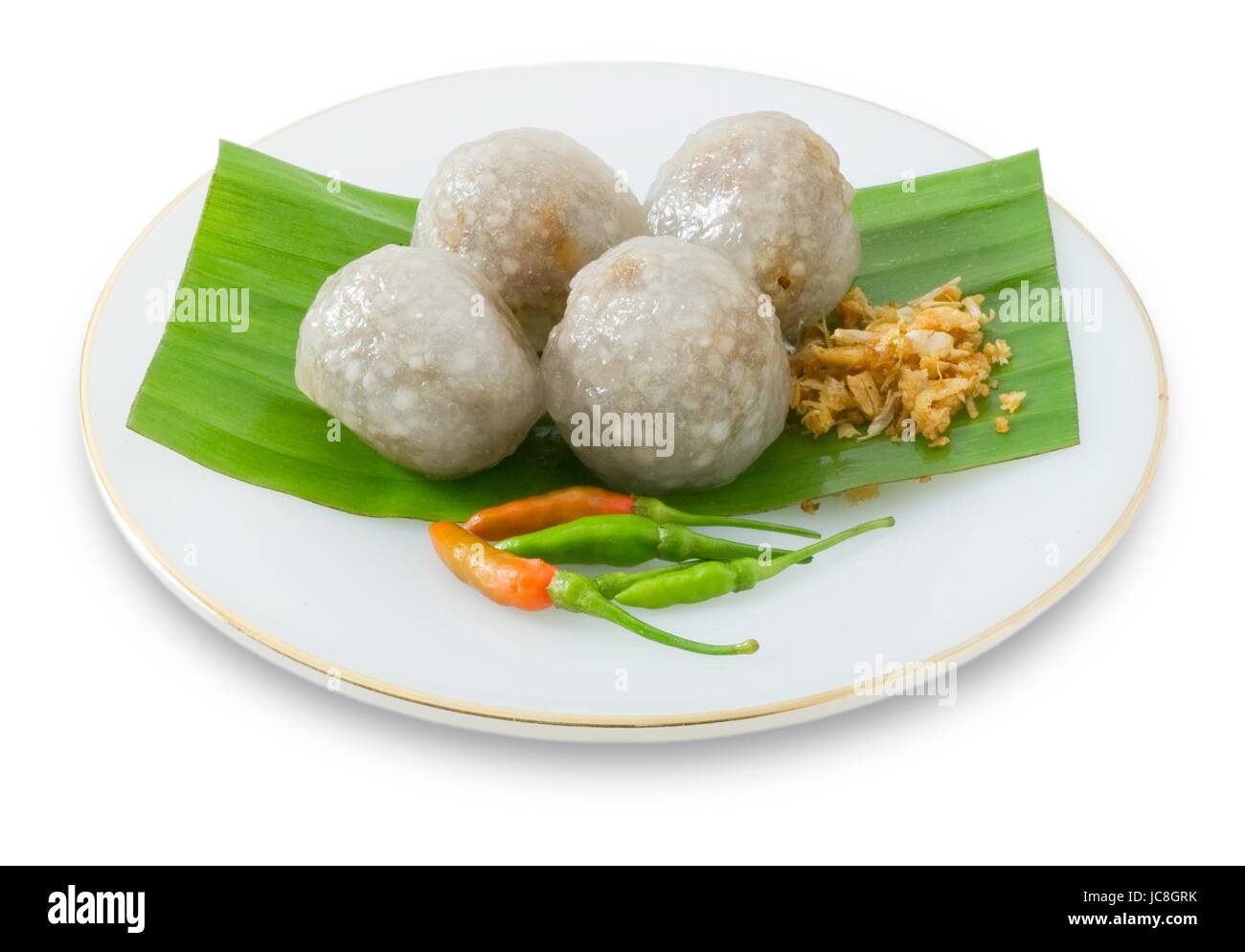 Thai Traditional Dessert, Steamed Tapioca Balls Made From Glutinous ...