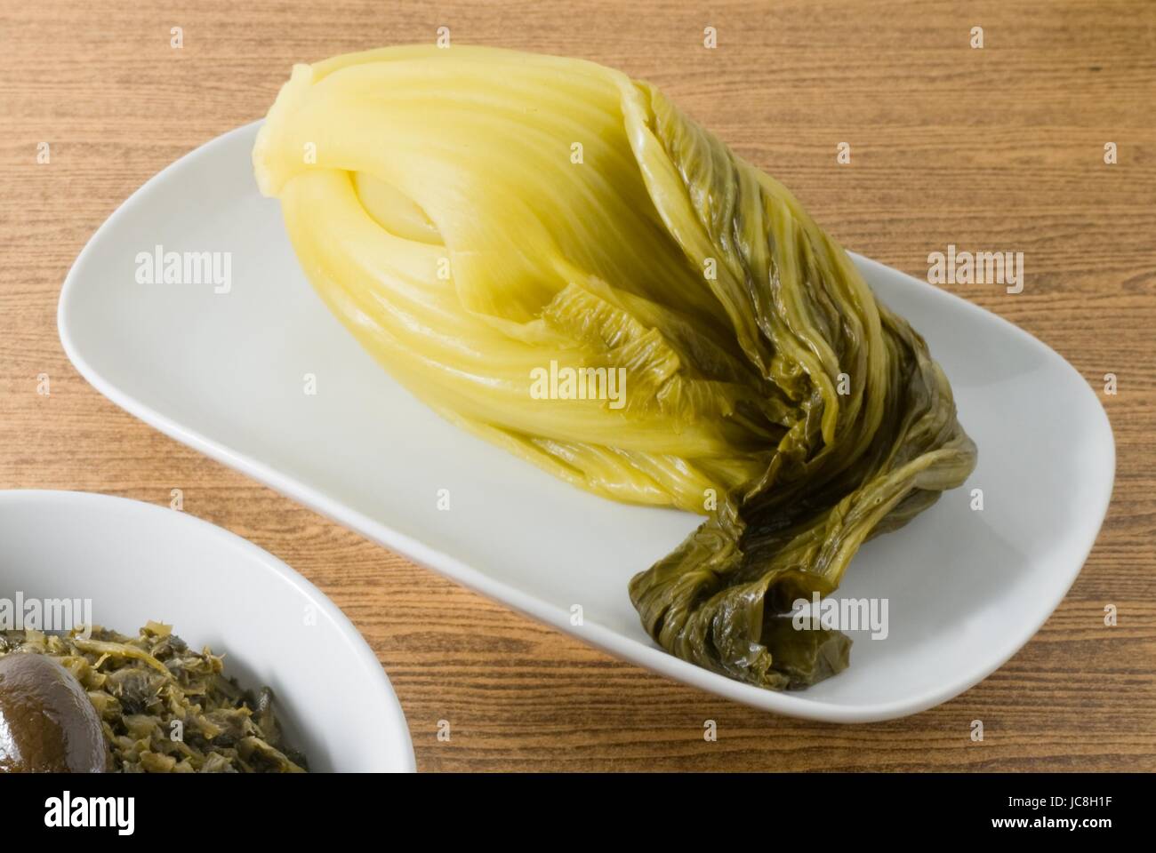 Chinese Traditional Food, Pickled Green Cabbage with Chopped Pickled ...