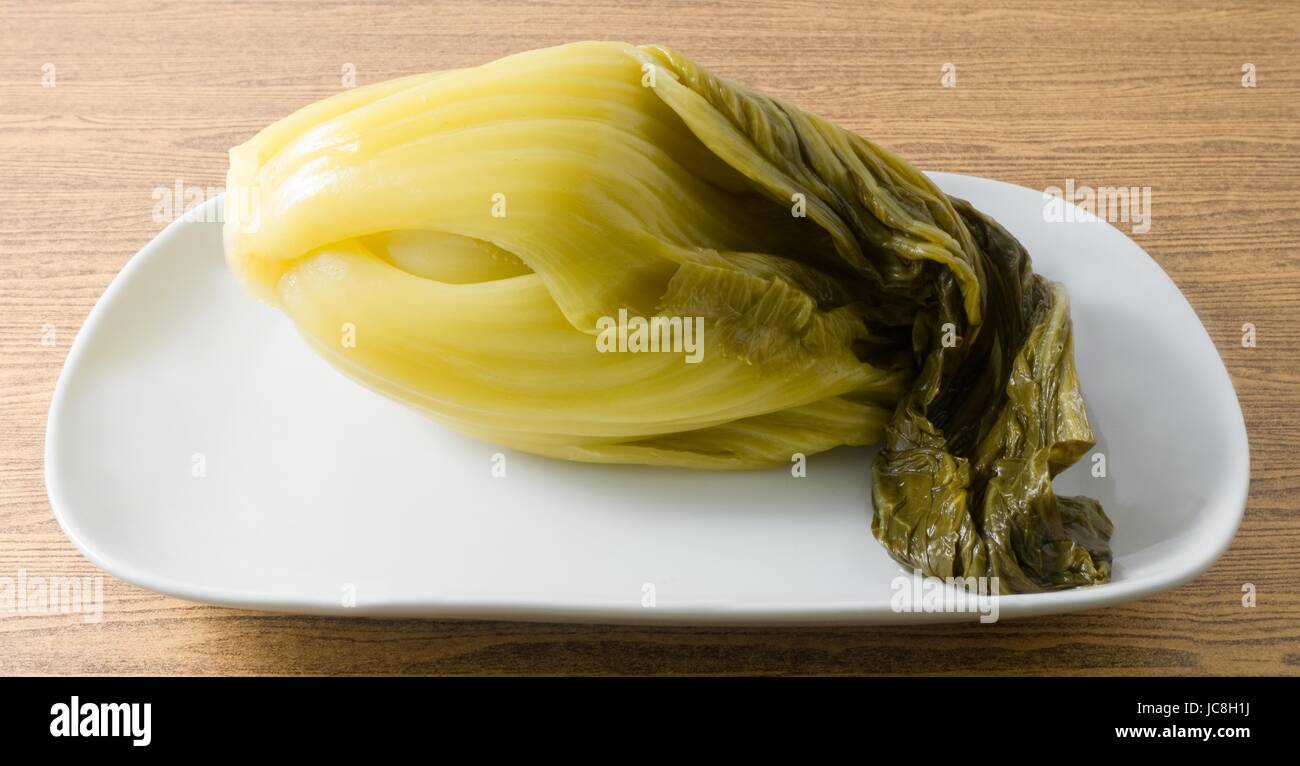 Chinese Traditional Food, Pickled Green Chinese Cabbage on A White ...