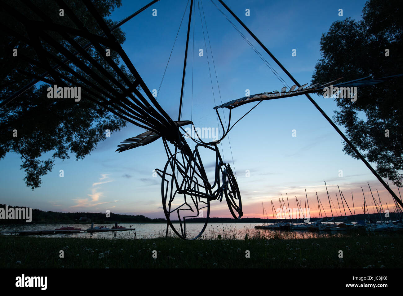 Hilpoltstein, Germany. 13th June, 2017. The art piece "Flying Bicycle ...