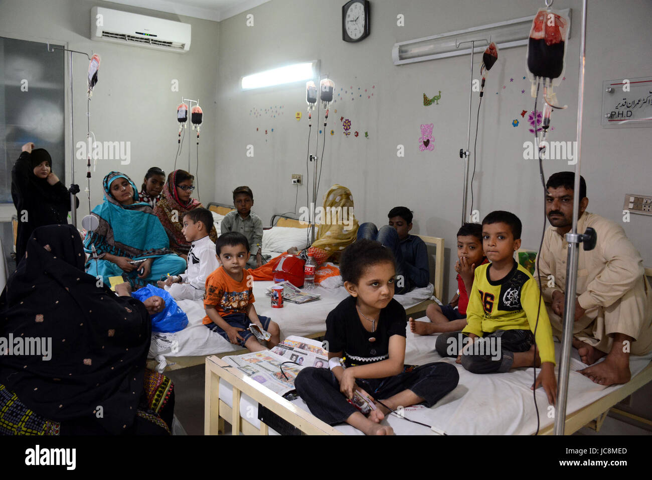 Lahore. 14th June, 2017. Children suffering from thalassemia receive ...