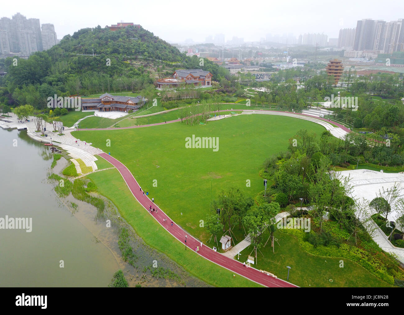 Guiyang, China's Guizhou Province. 14th June, 2017. Part of the Quanhu ...