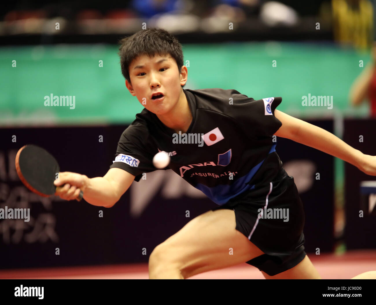 Tokyo, Japan. 14th June, 2017. Japanese table tennis player Tomokazu ...