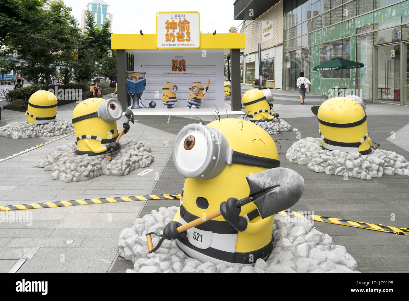 Shanghai, China. 15th June, 2017. Yellow minions can be seen at a ...