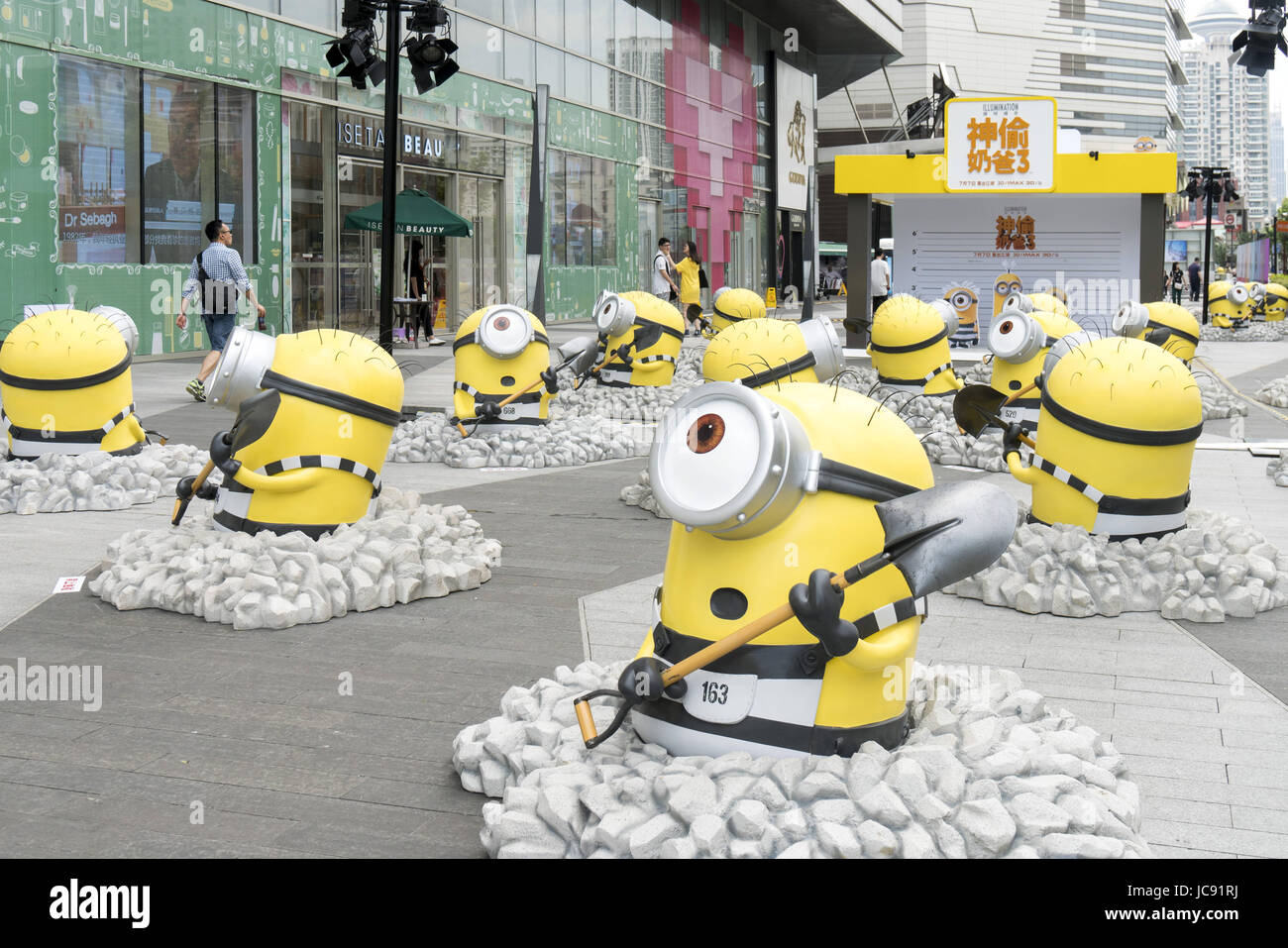 Shanghai, China. 15th June, 2017. Yellow minions can be seen at a ...