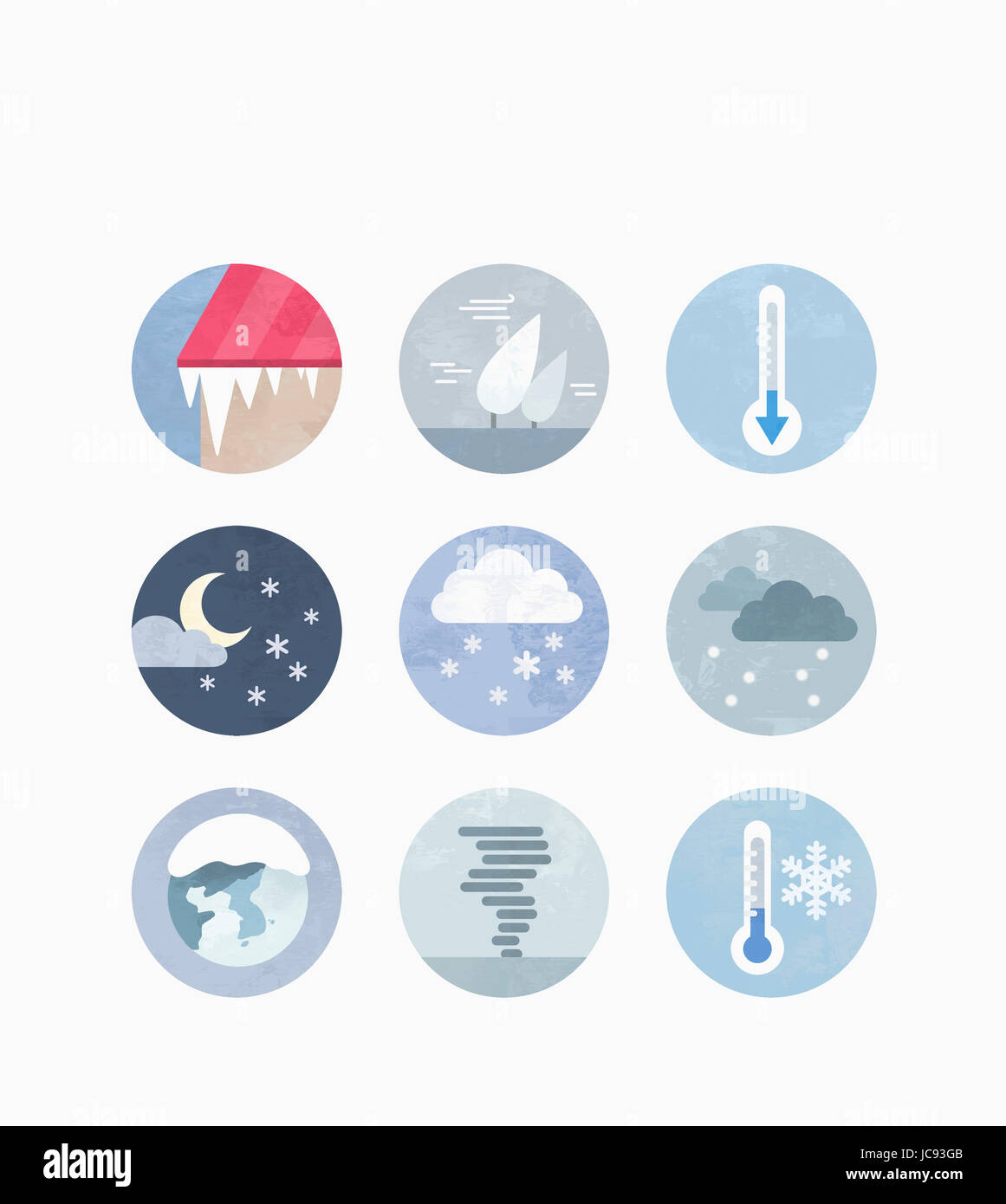 Various icons related to weather Stock Photo - Alamy