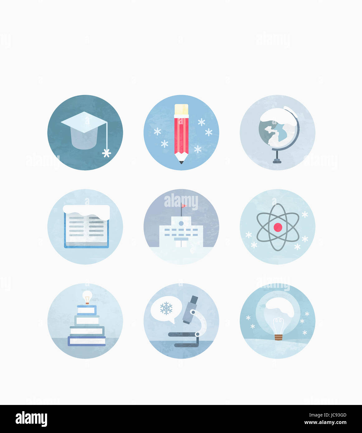 Various icons related to science education Stock Photo - Alamy