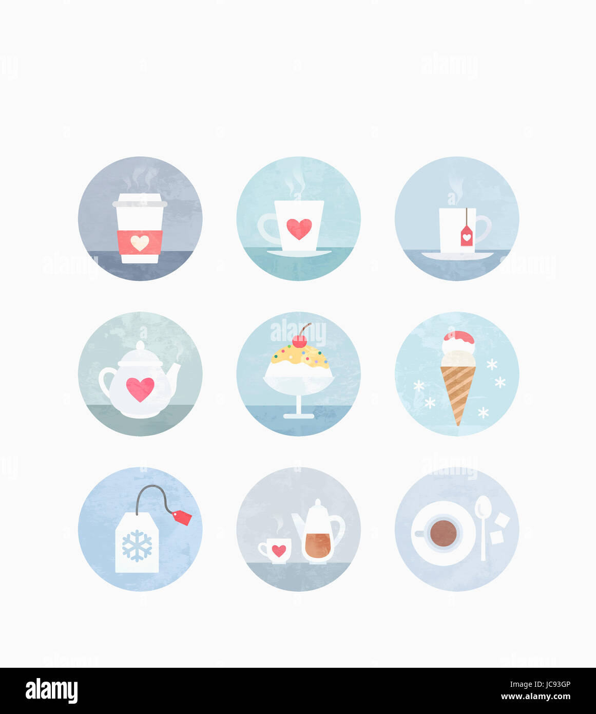 Icons of various ice cream icon hi-res stock photography and images - Alamy