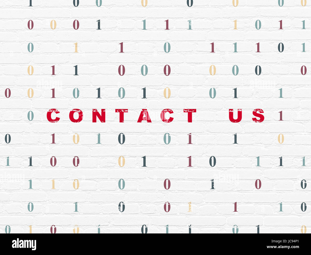 Business concept: Contact us on wall background Stock Photo - Alamy
