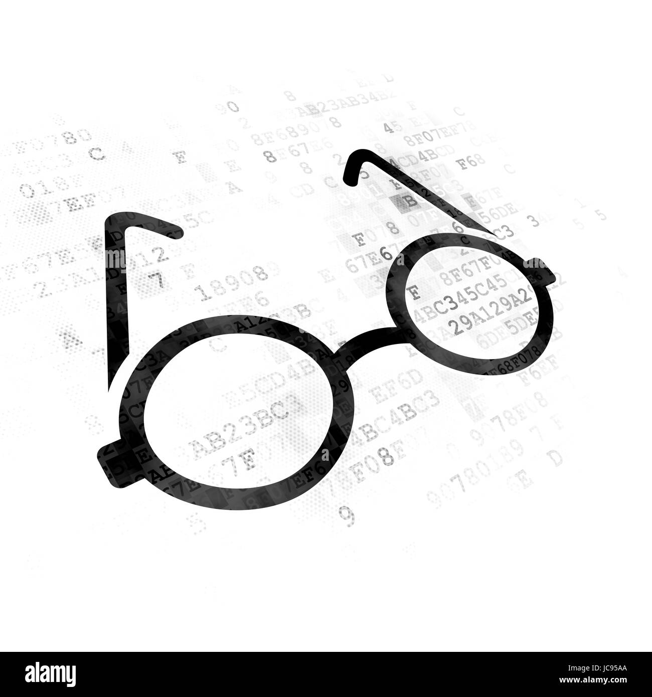 Science concept: Glasses on Digital background Stock Photo - Alamy