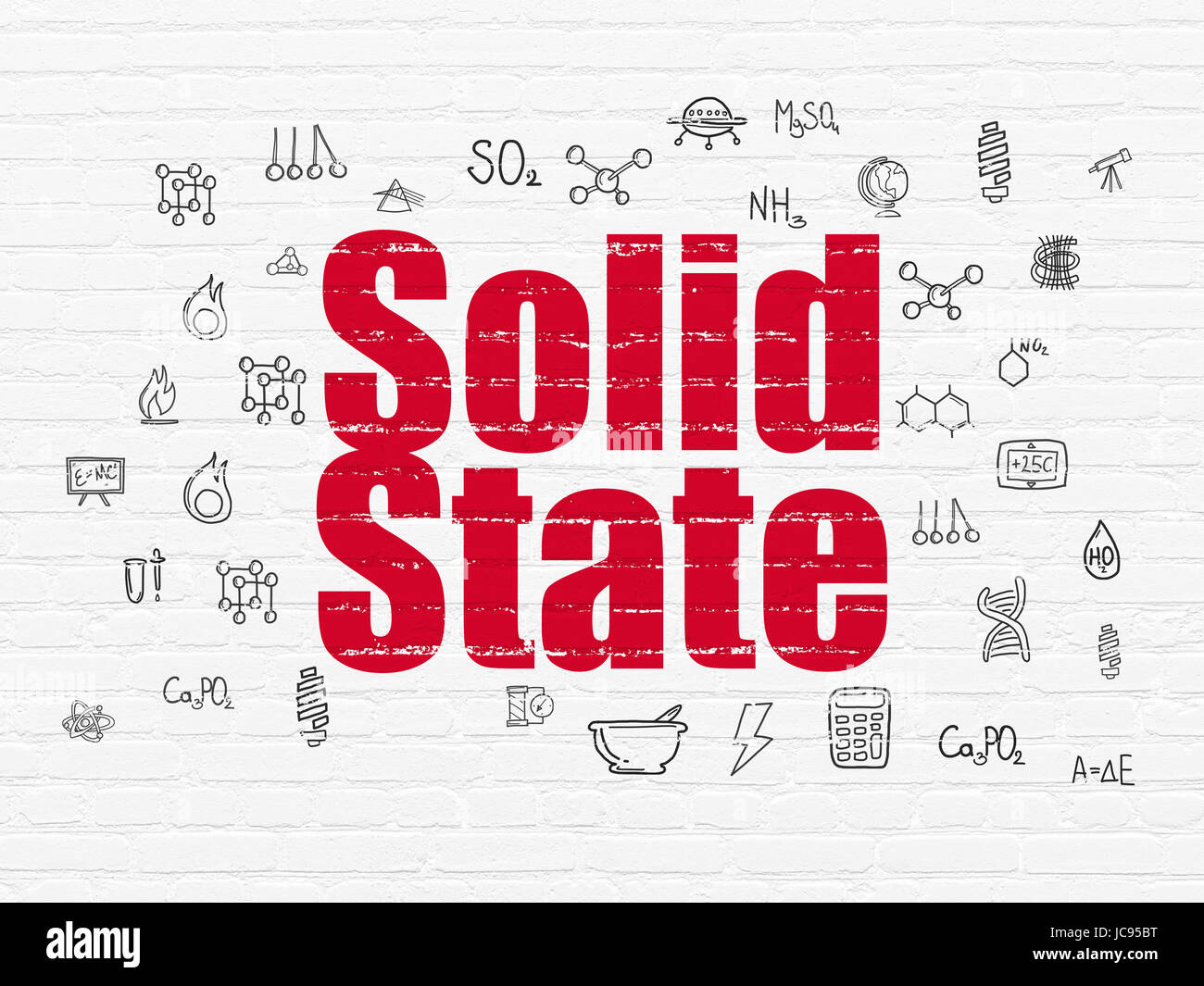 Science concept: Solid State on wall background Stock Photo - Alamy