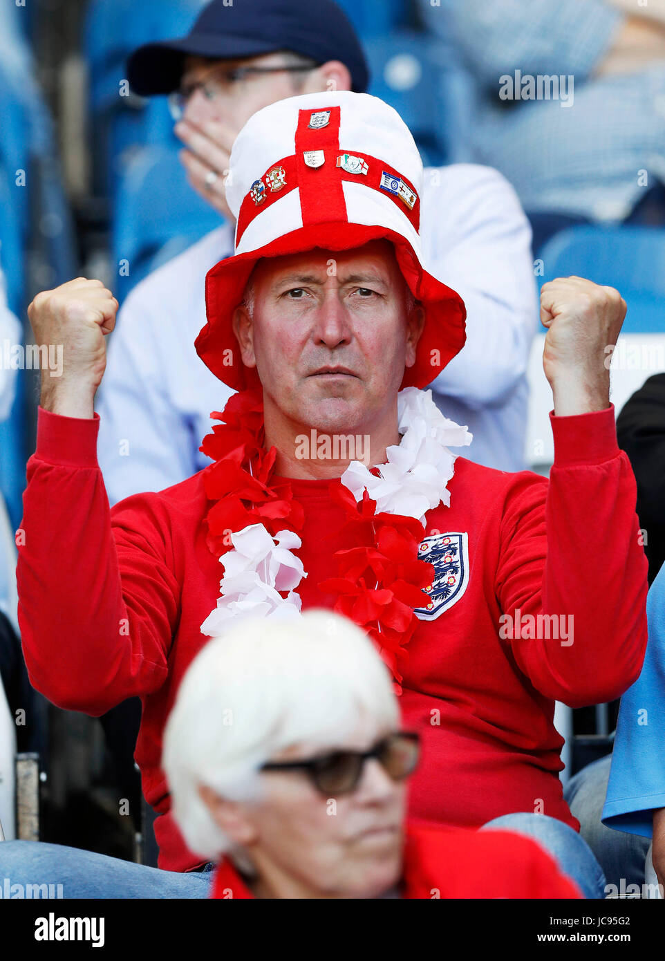 A England fan in the stands shows his support Stock Photo - Alamy