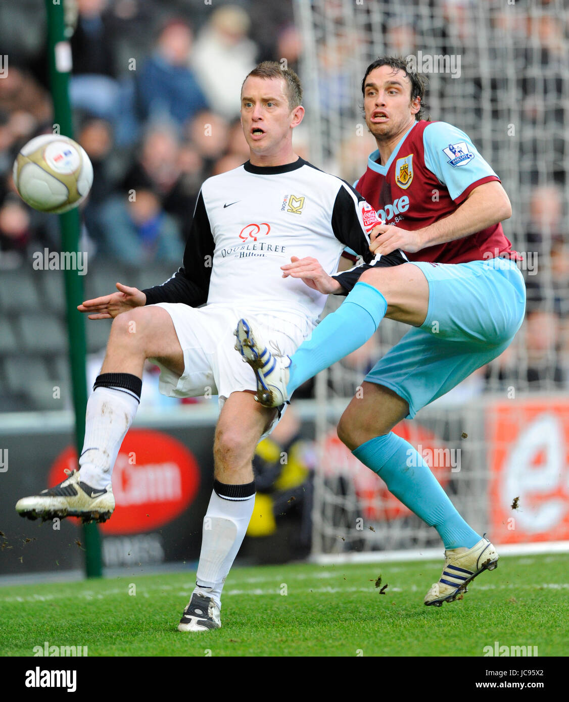 AARON WILBRAHAM & MICHAEL DUFF MK DONS V BURNLEY STADIUM MK MILTON ...