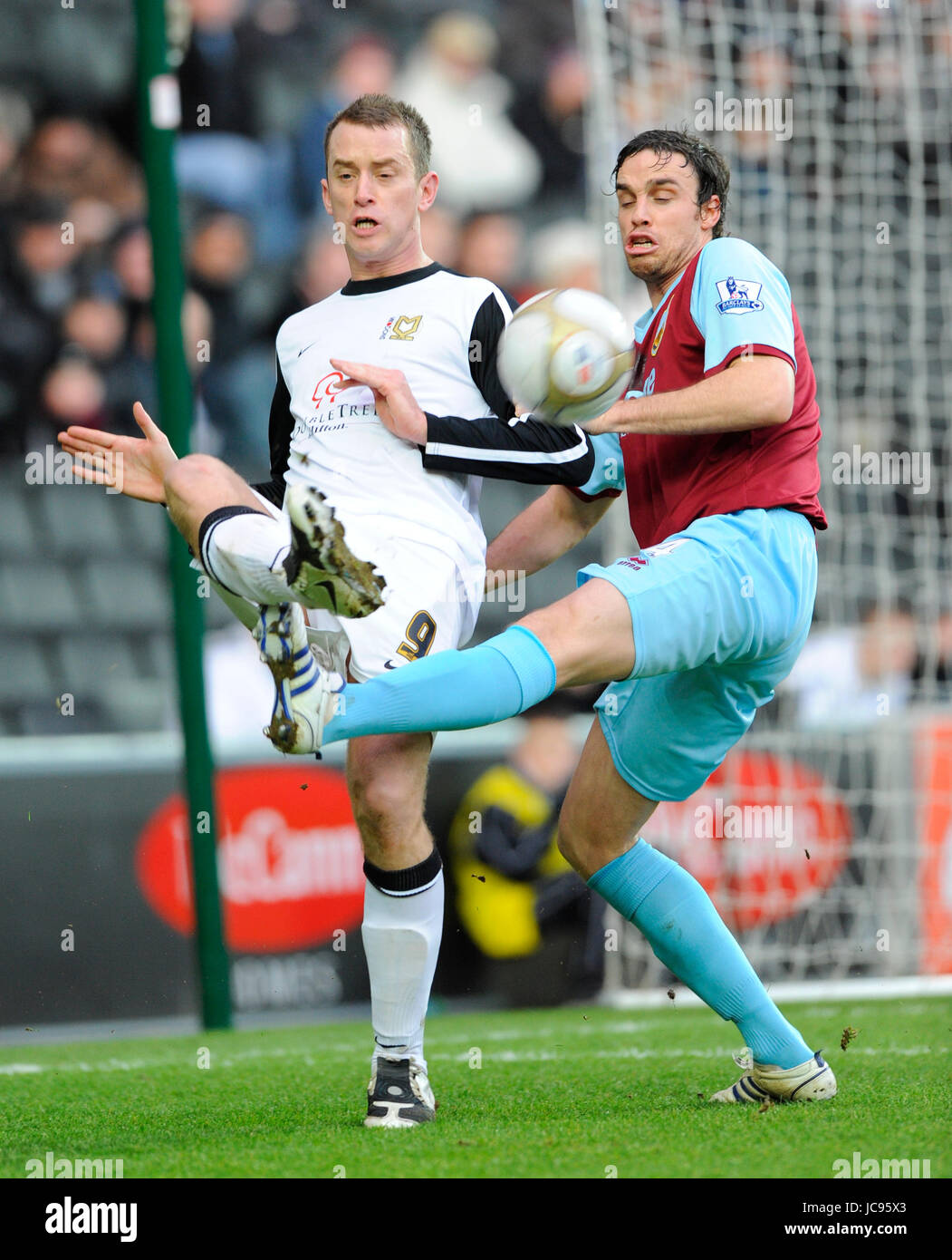 AARON WILBRAHAM & MICHAEL DUFF MK DONS V BURNLEY STADIUM MK MILTON ...