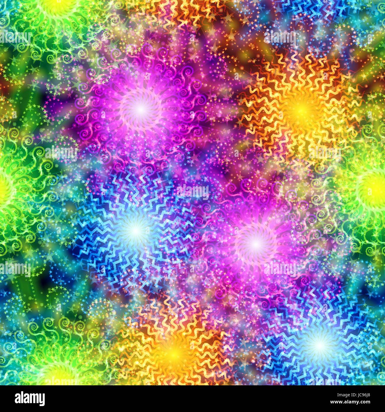 Firework Seamless Background of Various Colors. Tile Pattern for ...