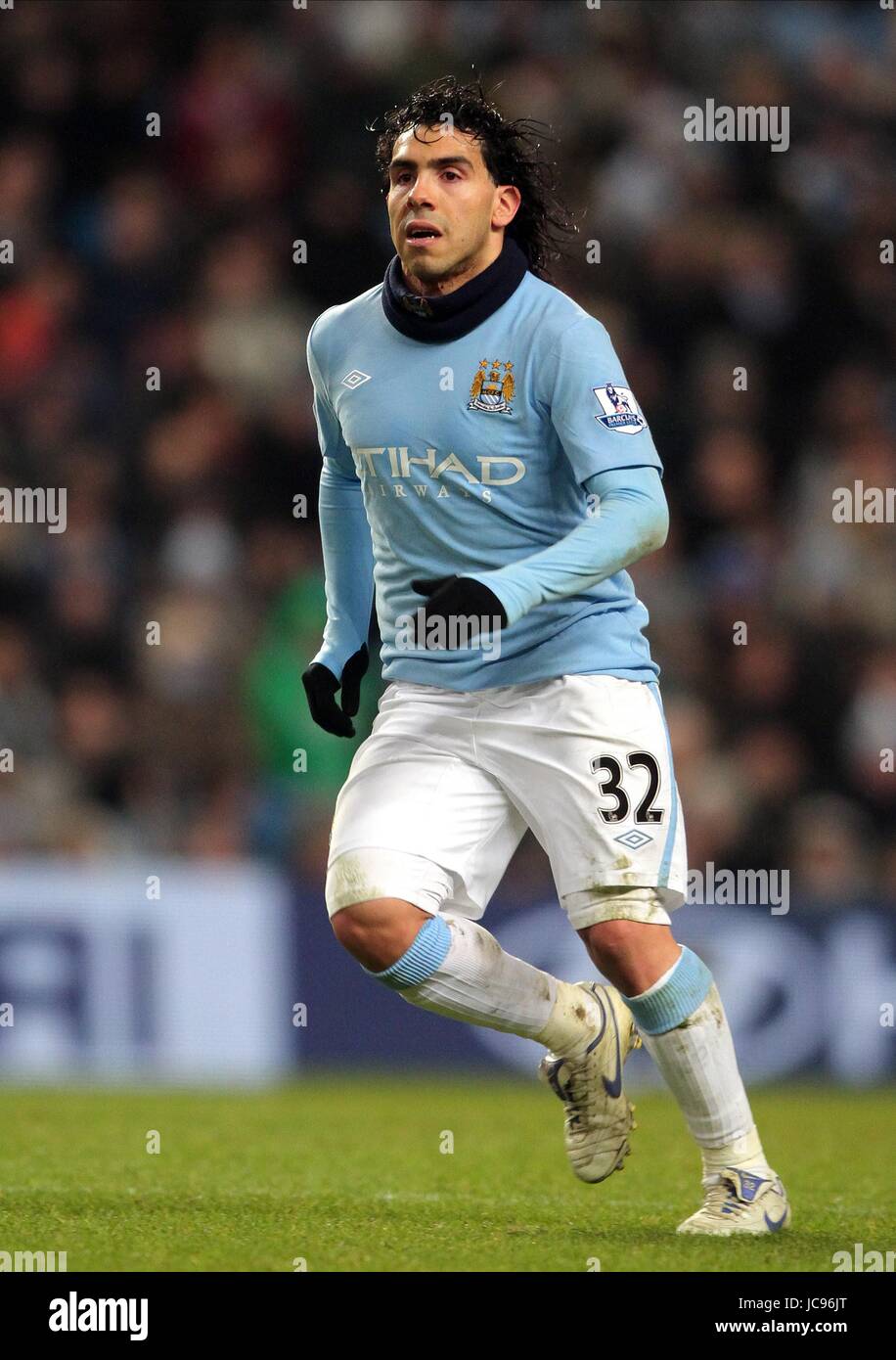 CARLOS TEVEZ MANCHESTER CITY FC CITY OF MANCHESTER STADIUM MANCHESTER ...