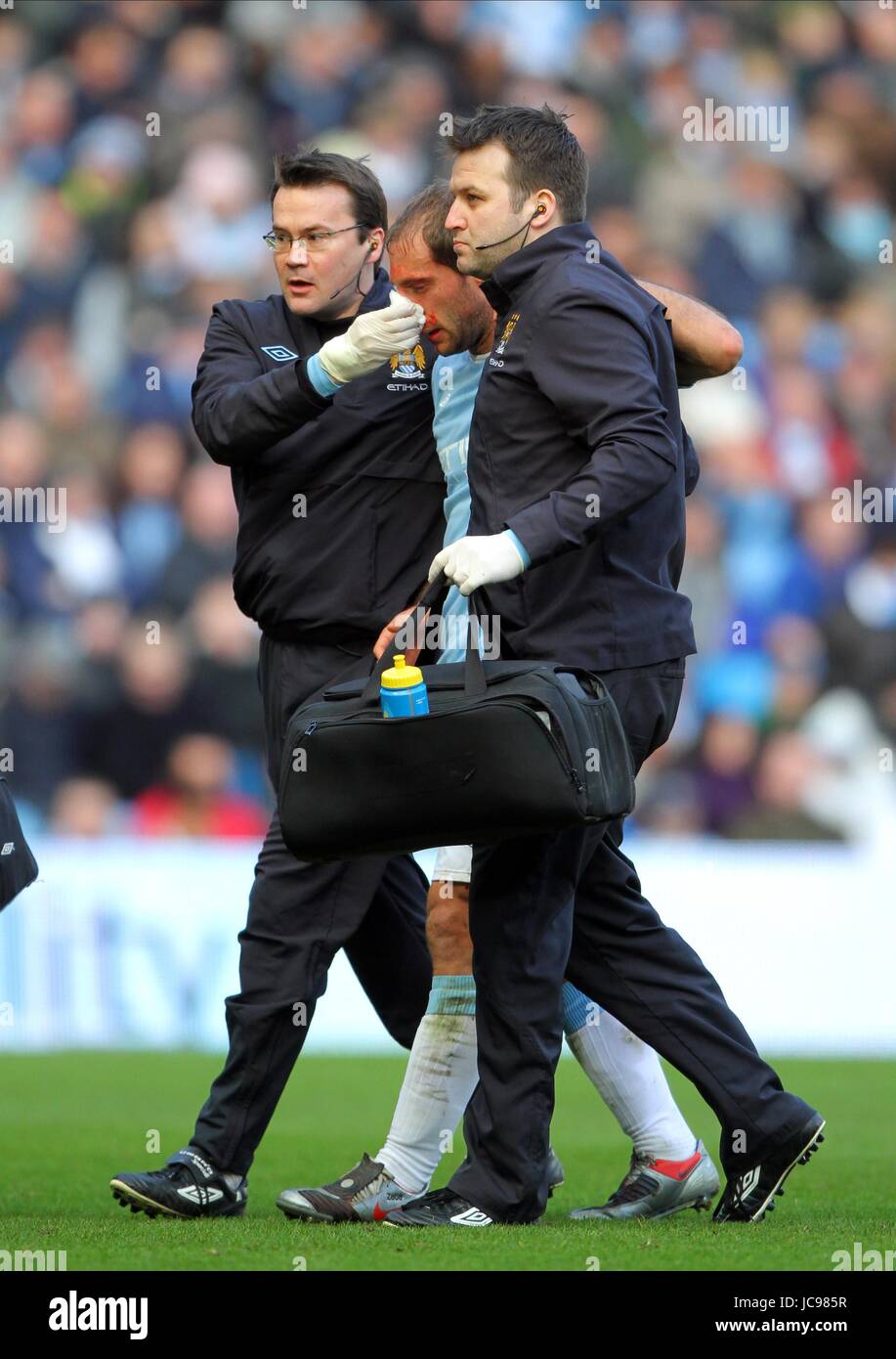 PABLO ZABALETA GETS TREATMENT MANCHESTER CITY FC EASTLANDS CITY OF ...