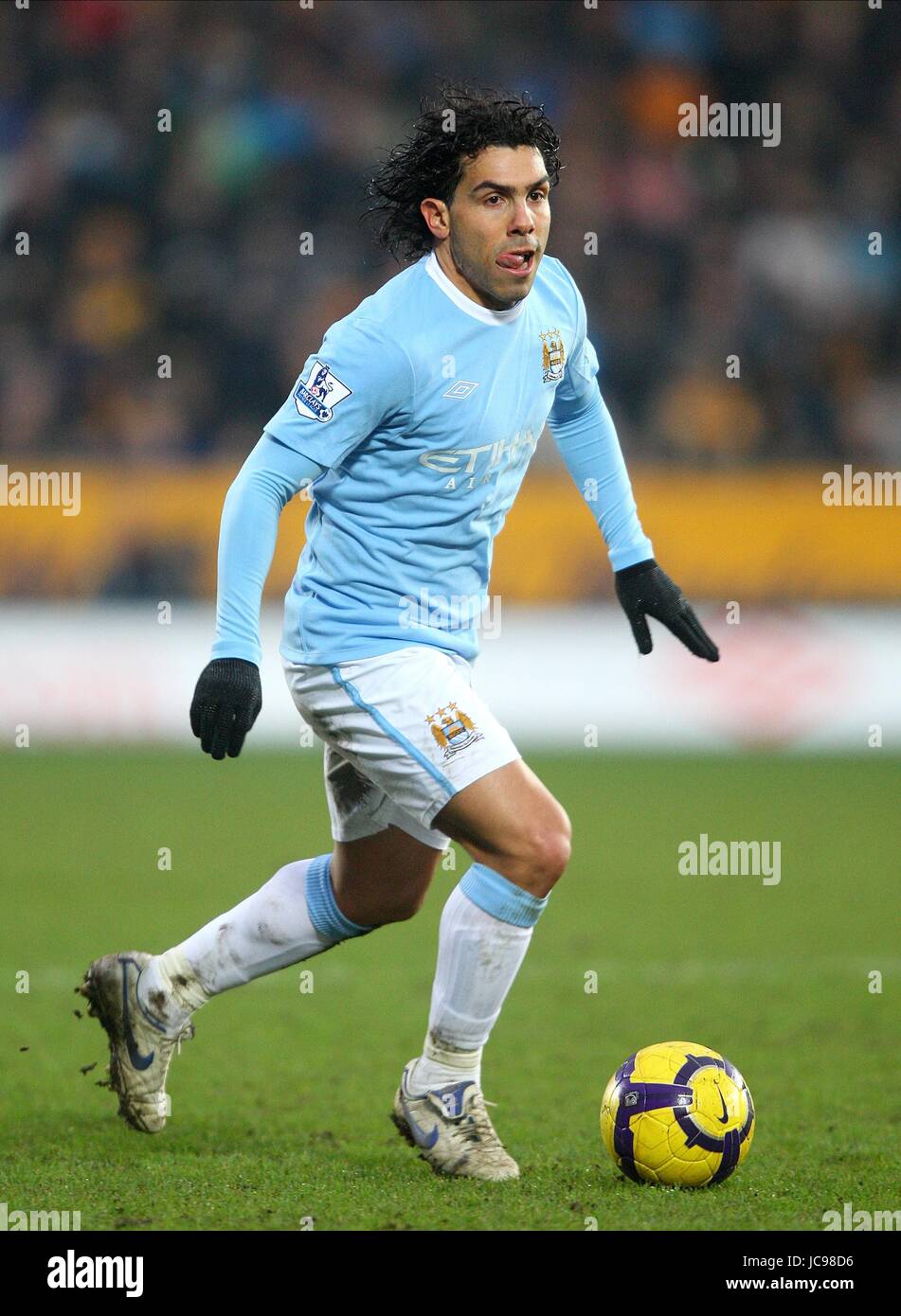 CARLOS TEVEZ MANCHESTER CITY FC KC STADIUM HULL ENGLAND 06 February ...
