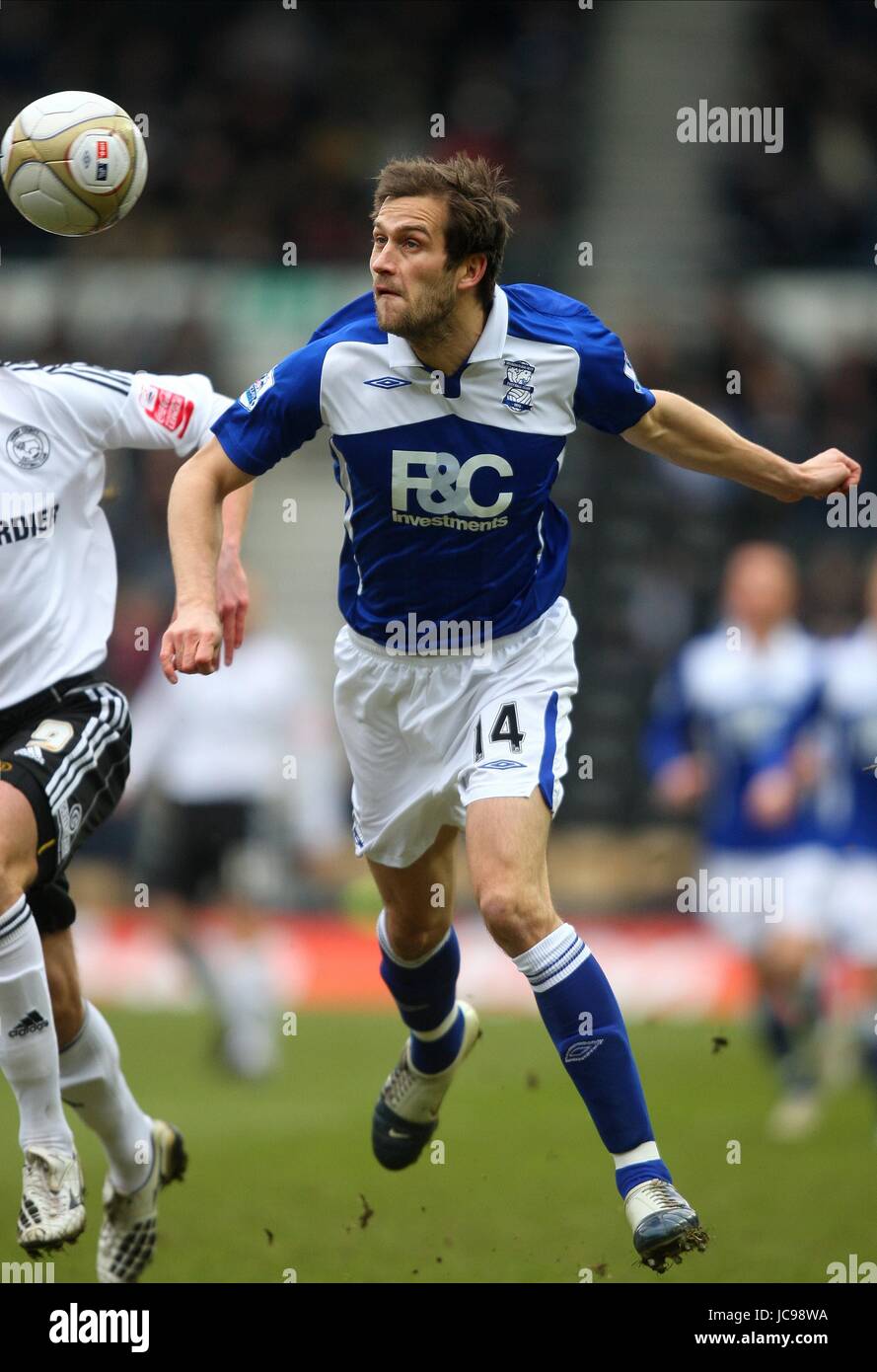 ROGER JOHNSON BIRMINGHAM CITY FC PRIDE PARK DERBY ENGLAND 13 February ...
