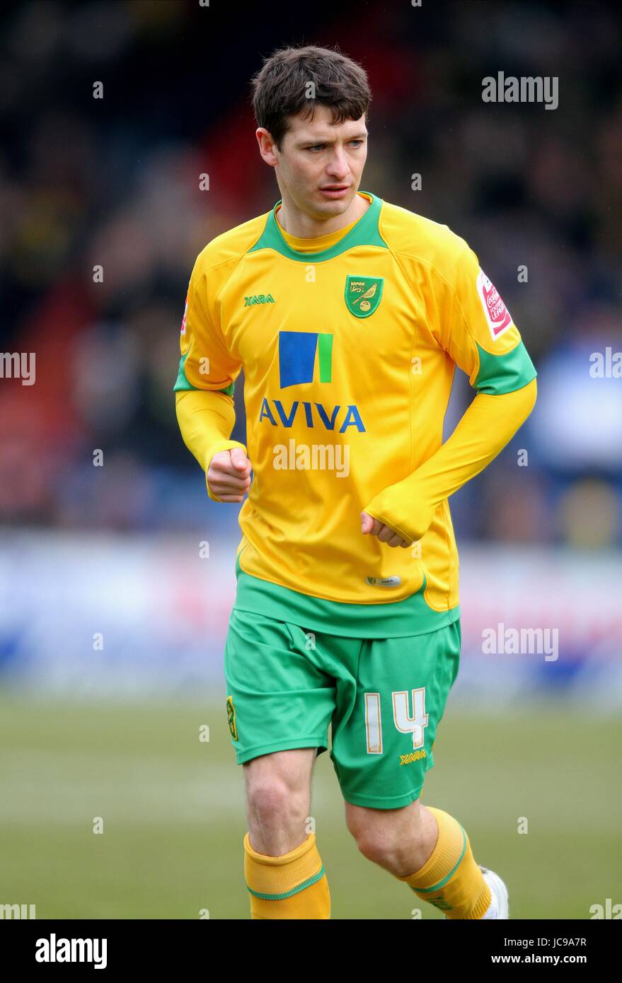 WES HOOLAHAN NORWICH CITY FC BOUNDARY PARK OLDHAM ENGLAND 27 February ...