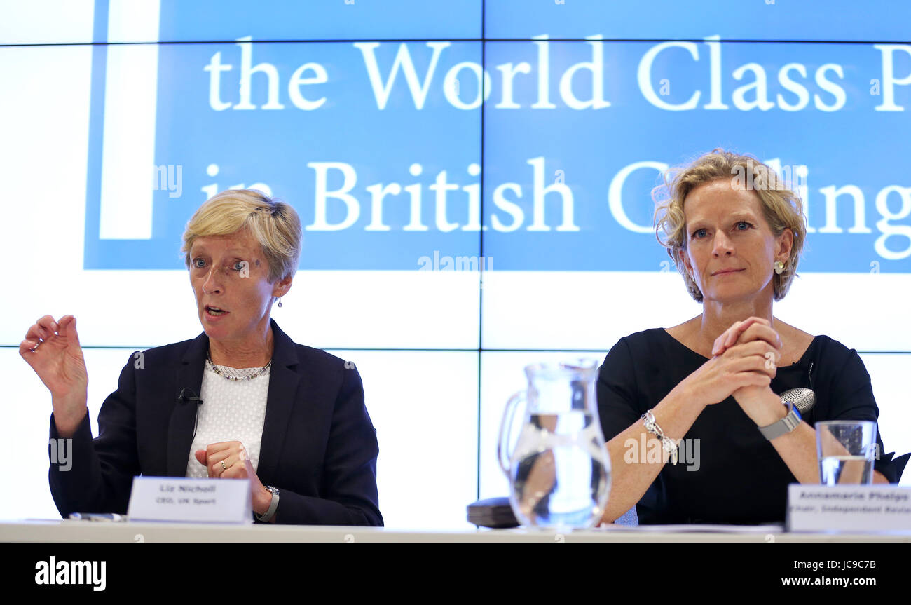 UK Sport Chief Executive Liz Nicholl (left) and British Rowing Chairman ...