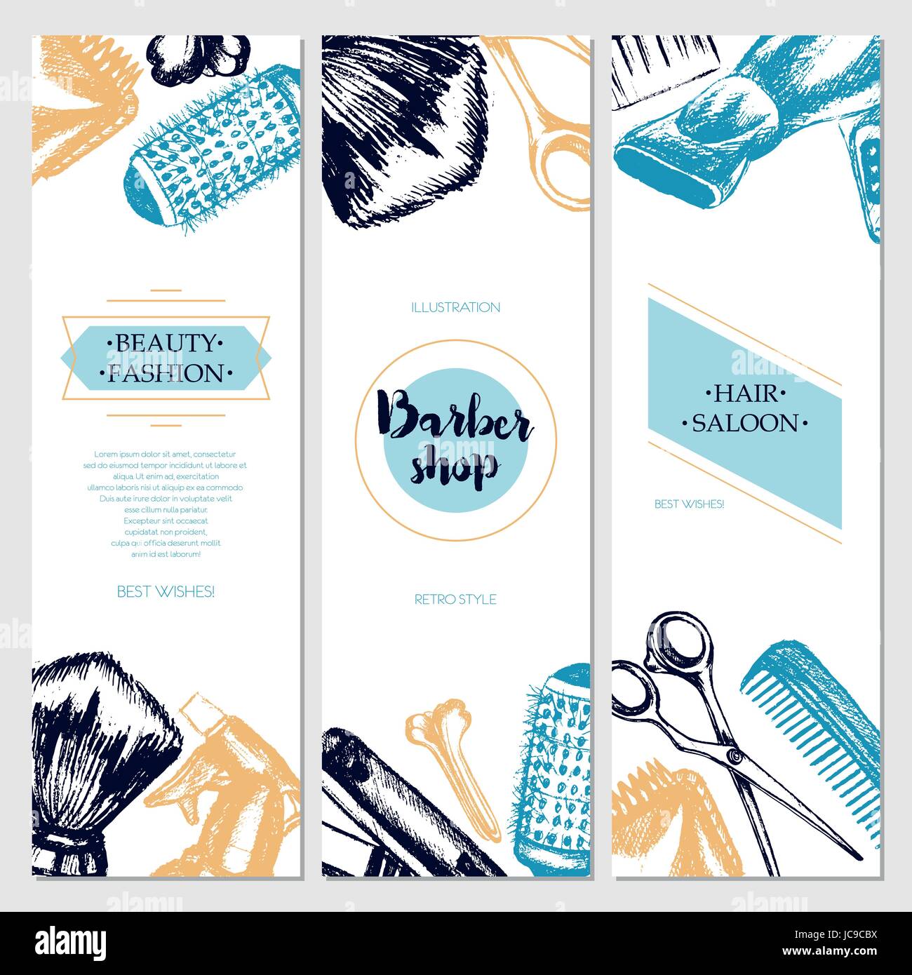 Barber banner design hi-res stock photography and images - Alamy