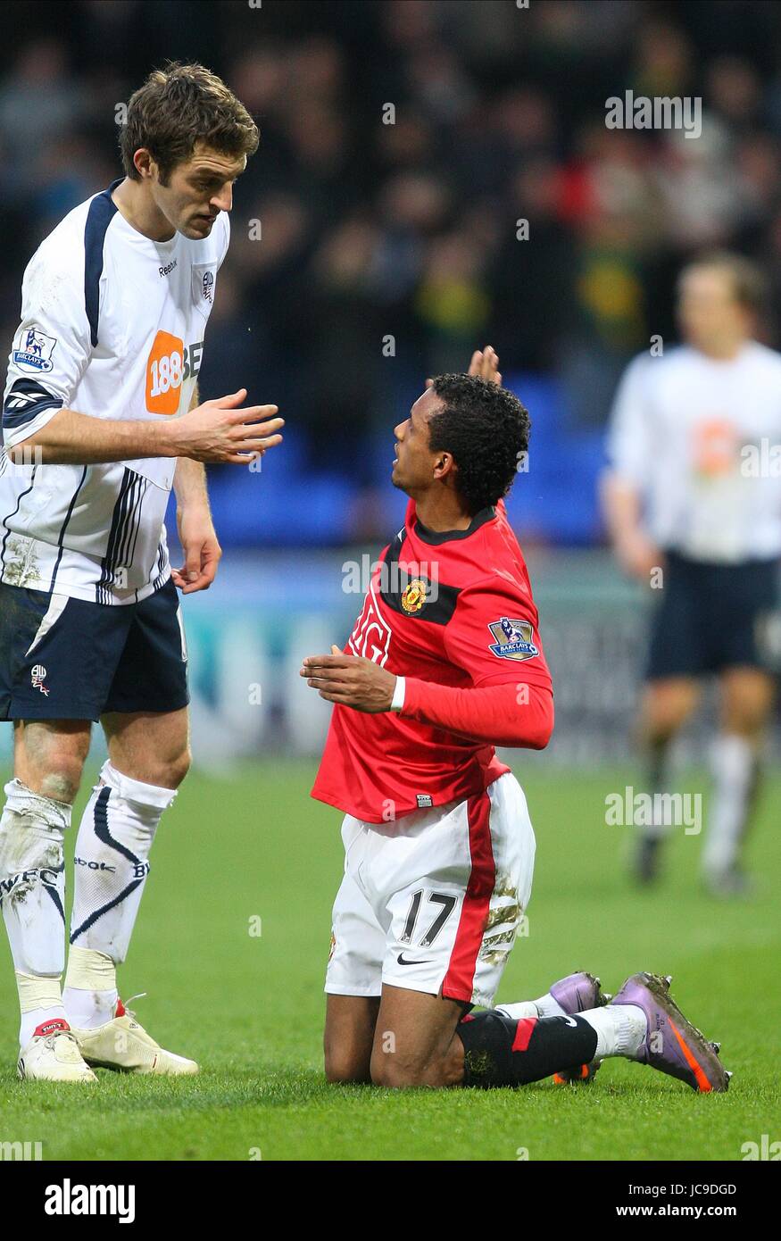 SAM RICKETTS & NANI BOLTON V MANCHESTER UNITED REEBOK STADIUM BOLTON ...