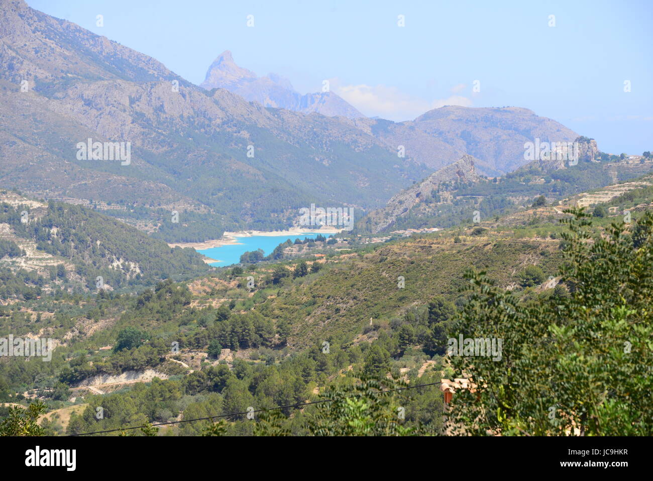 the fast empty reservoir in guadalest - spain - water emergency Stock ...