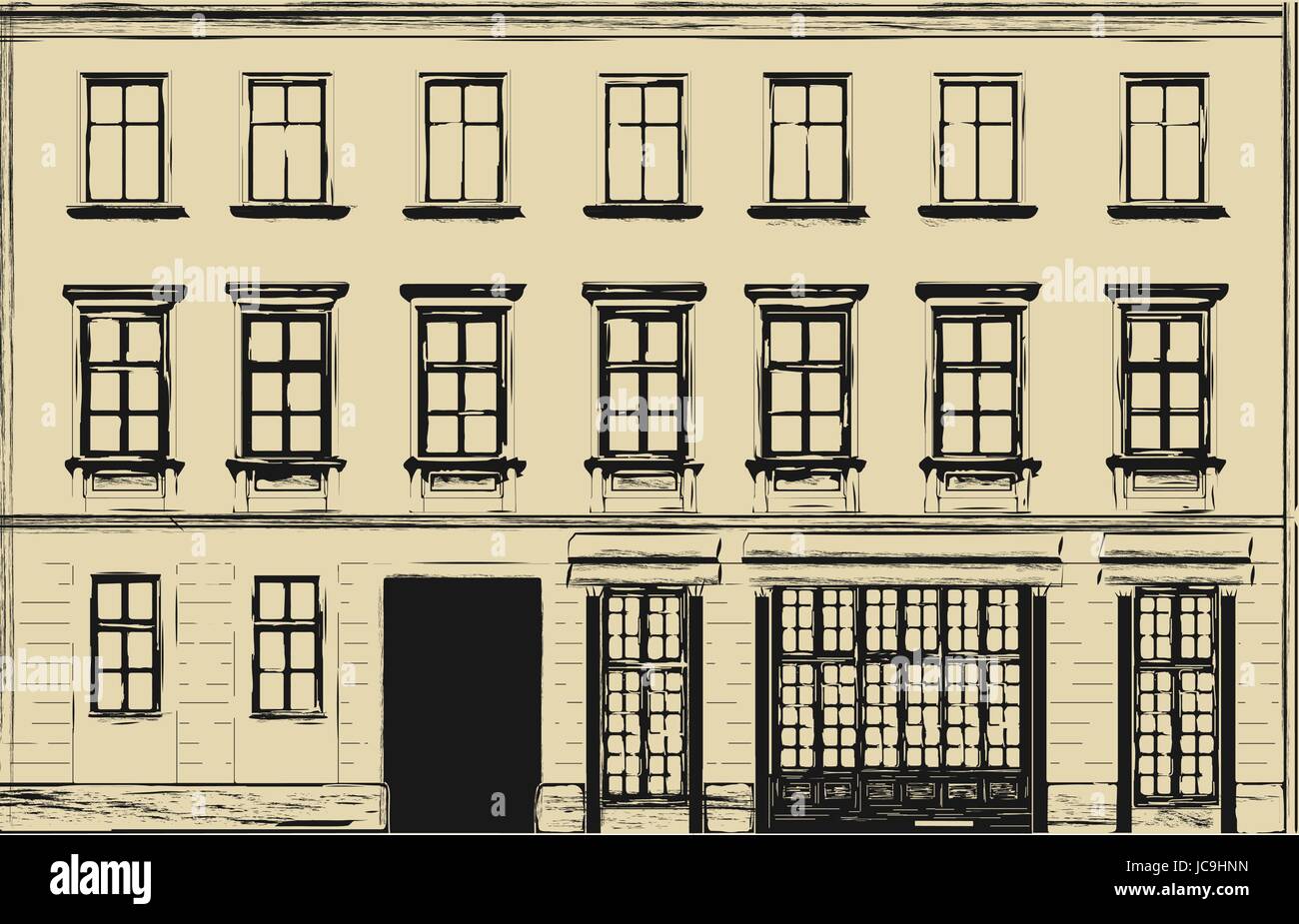 House building old architecture structure construction facade exterior background texture ...