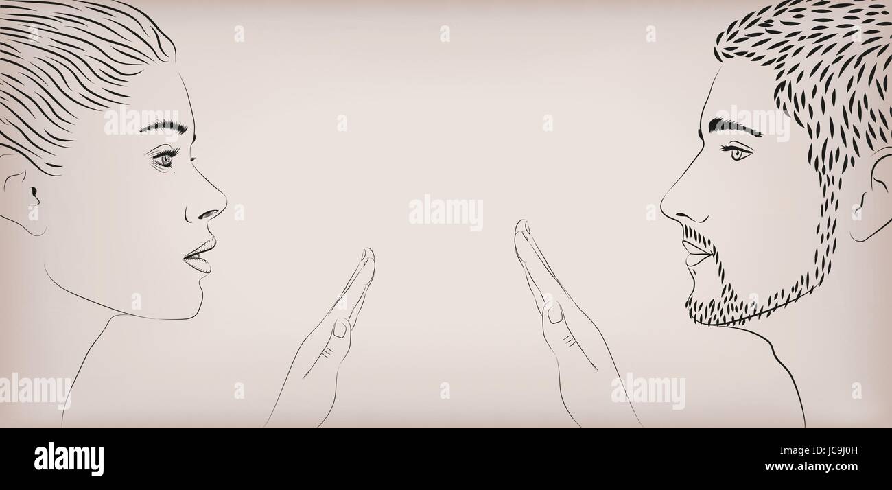 Couple touch face Stock Vector Images - Alamy