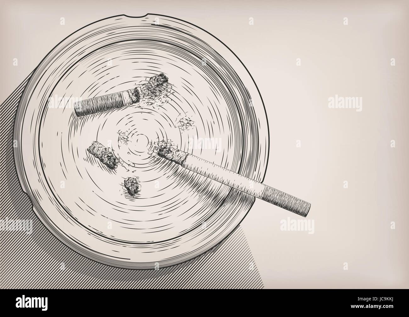 Ashtray cigarette cigarettes butt in ash-pot ash-tray tobacco. Vector ...