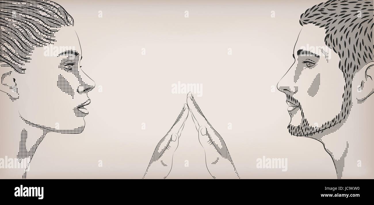 Touching face Stock Vector Images - Alamy