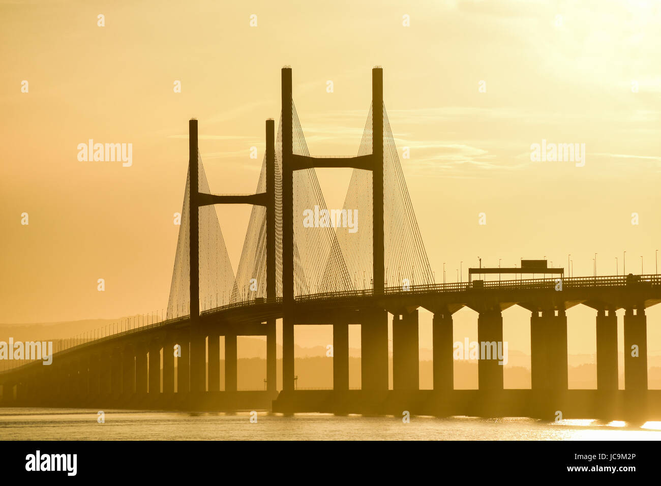 The Second Severn Bridge Crossing / M4 Motorway - in soft early evening ...