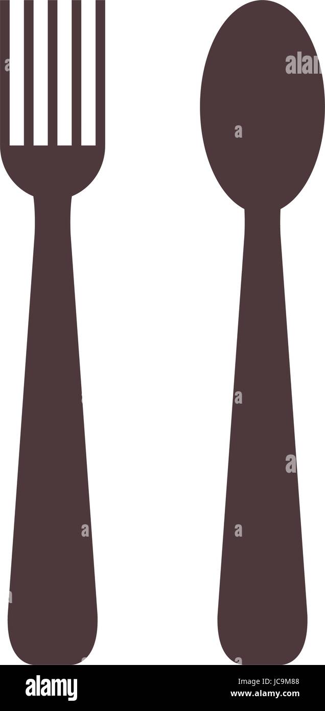 Icon fork and spoon on white background in vector Stock Vector Image ...