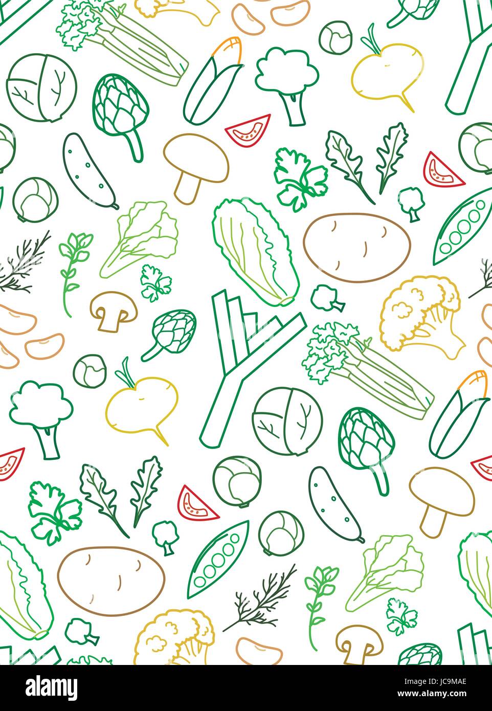 Beautiful seamles vegetable pattern on white background Stock Vector ...