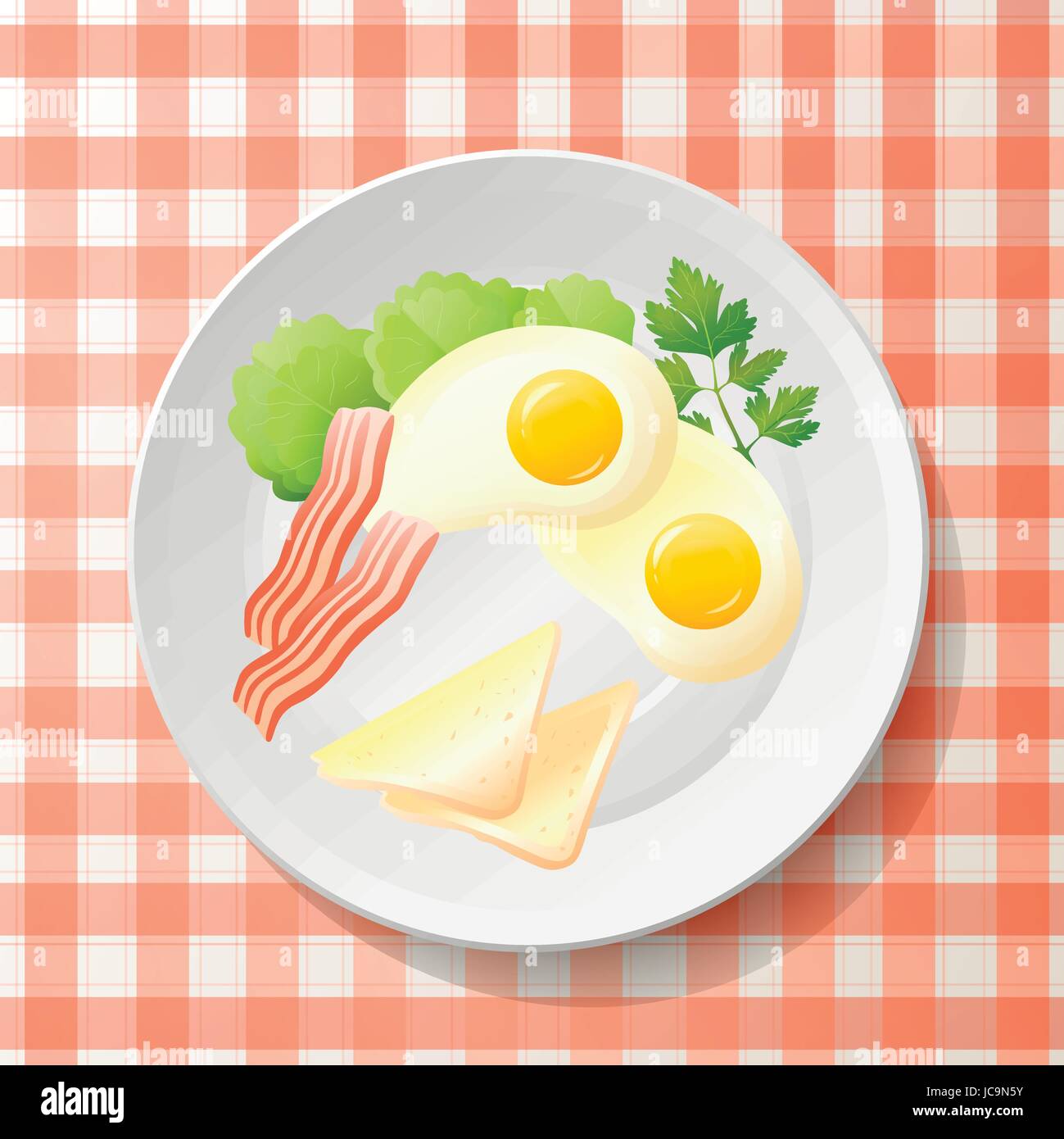 Bacon salad on plate Stock Vector Images - Alamy