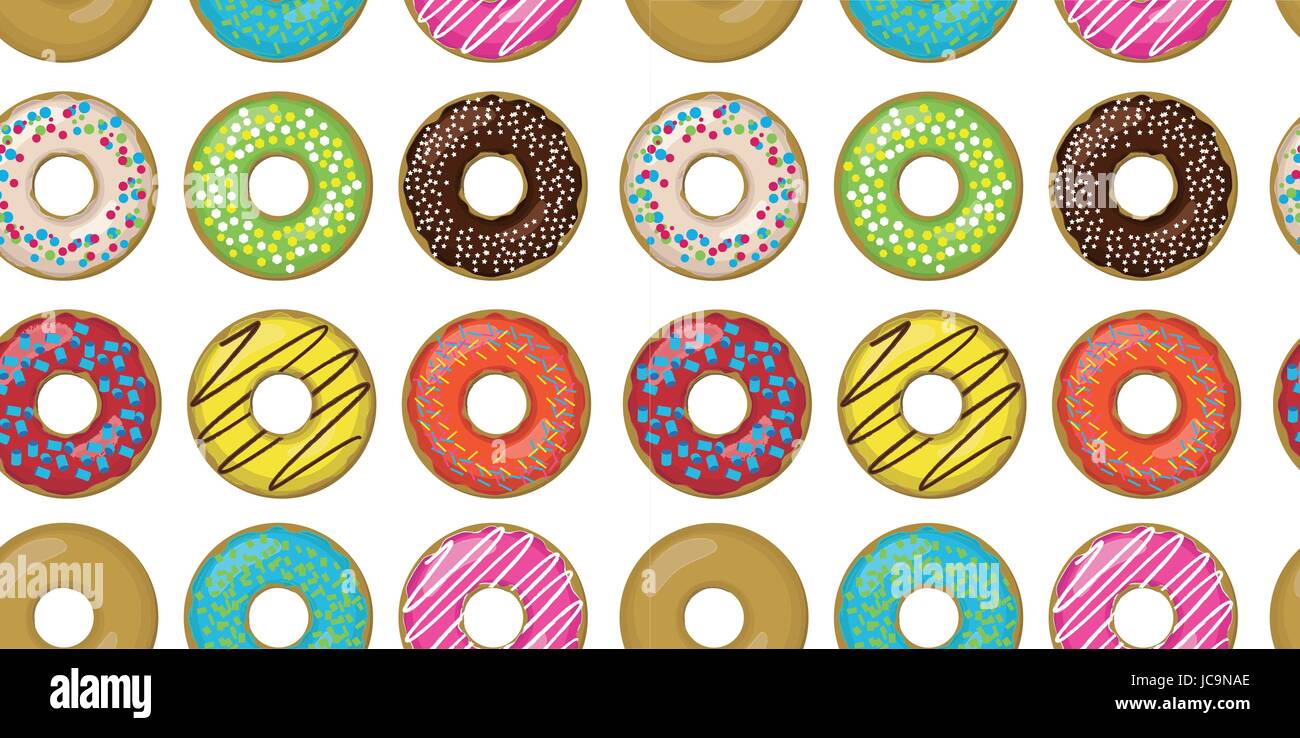 Donut doughnuts different setting set collection taste color glazed ...