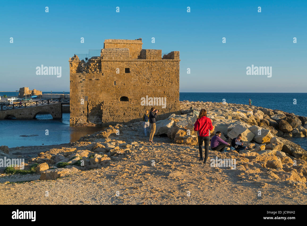 Paphos Castle, harbour, tourist area, sea front, Cyprus Stock Photo - Alamy