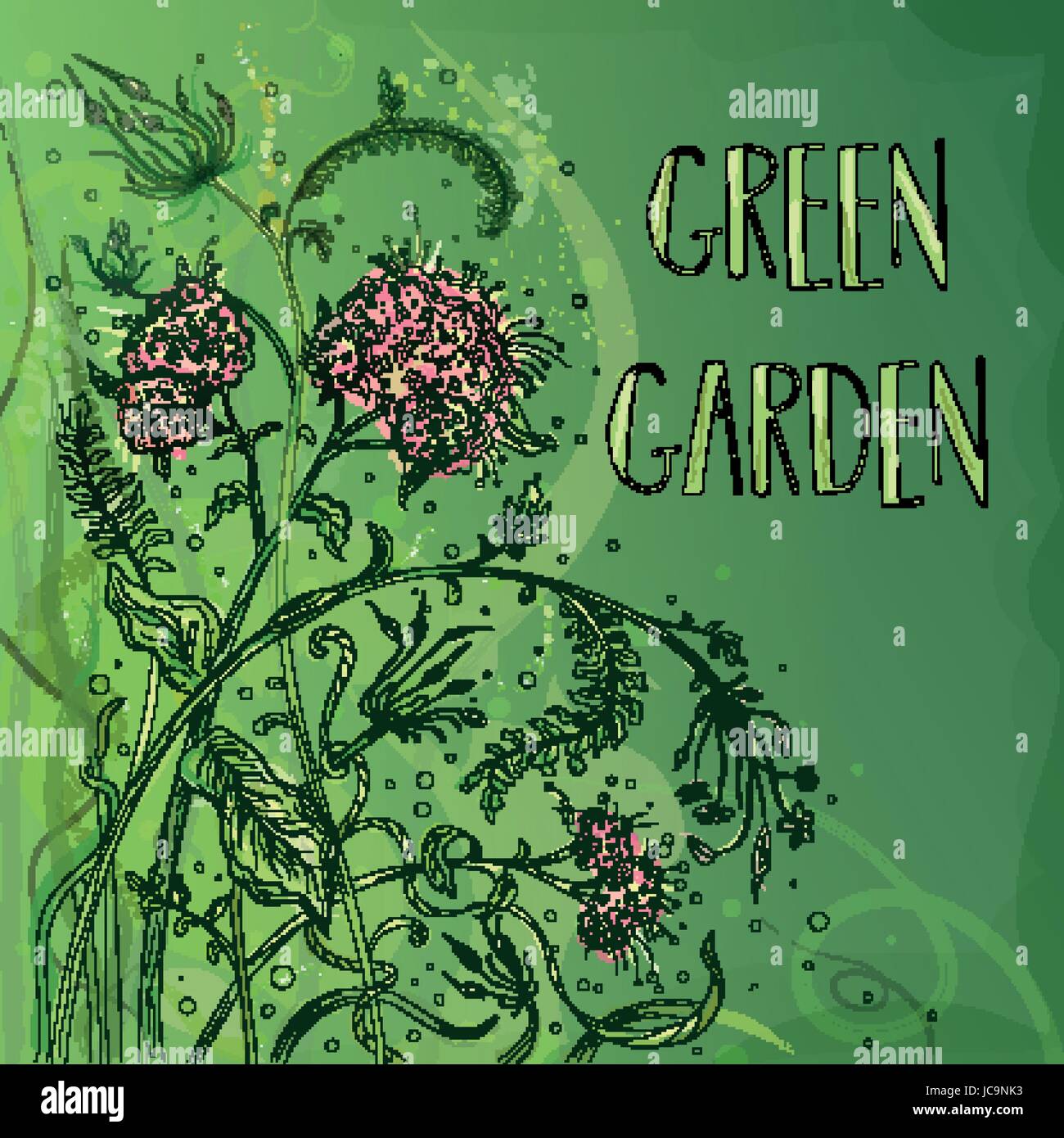 Blooming floral pattern in Stock Vector Images - Alamy